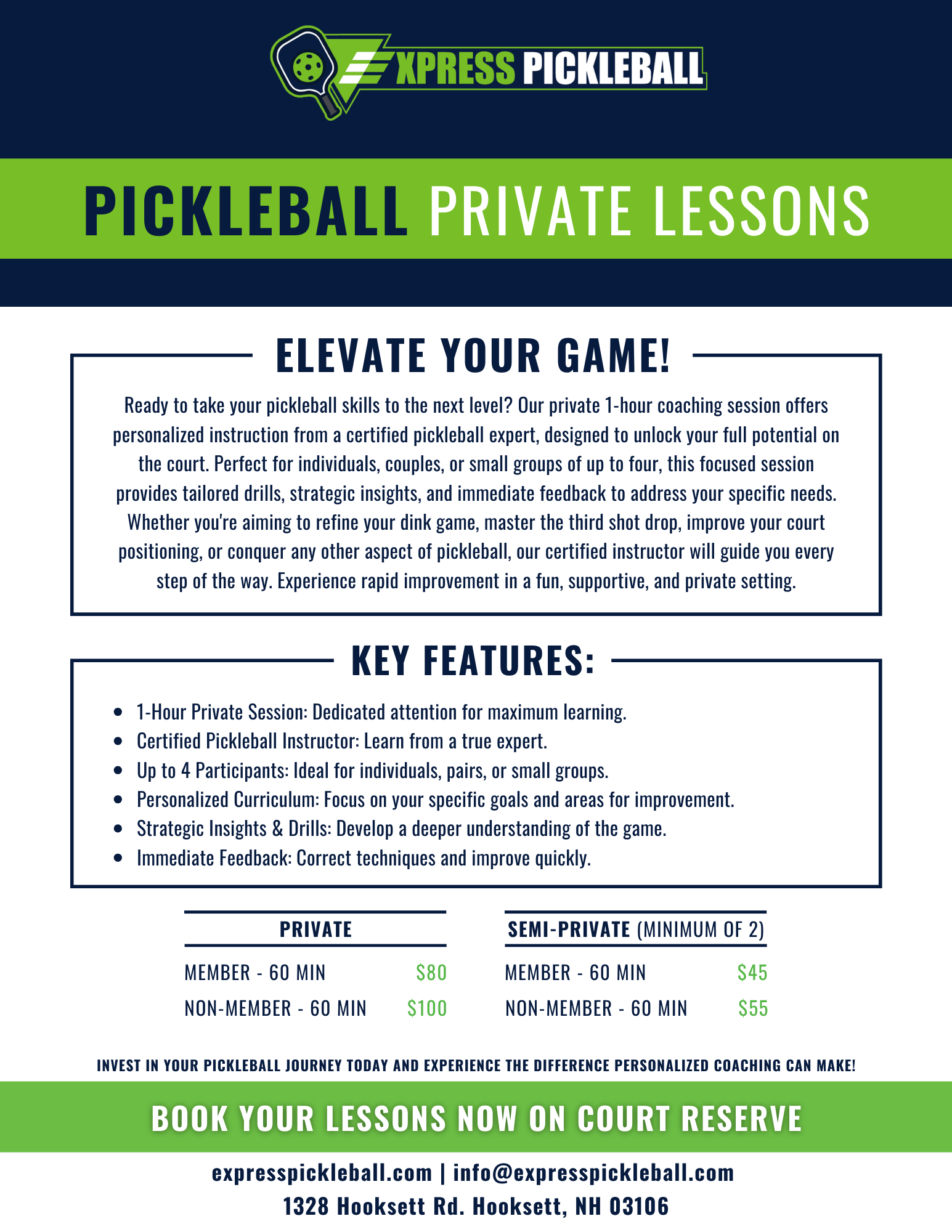 Express Pickleball - Private Lessons